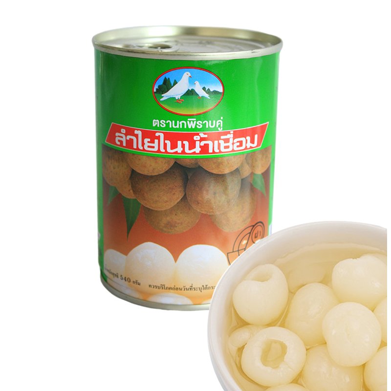 ลำไยในน้ำเชื่อม ตรานกพิราบคู่ 565 กรัม – Peacecanning